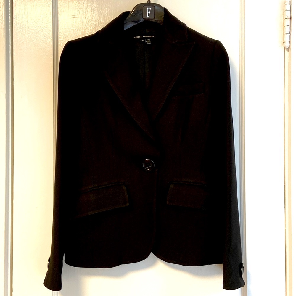 Sandra Angelozzi Crepe One-Button Blazer - Black - Si… - Gem